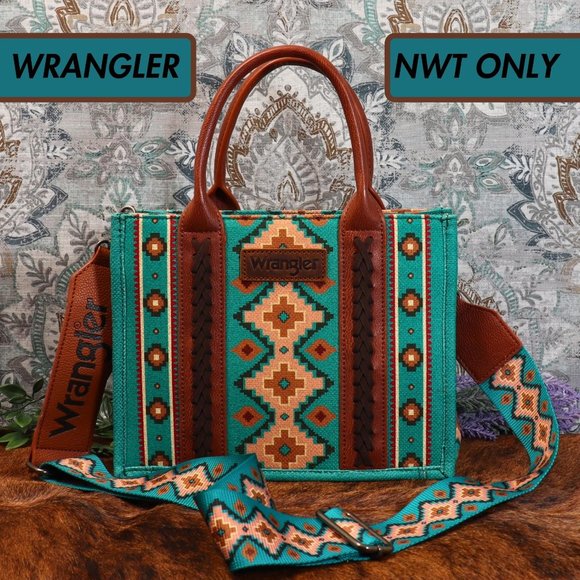 Wrangler | Bags | Nwt Wrangler Purse Turquoise Tote Crossbody Western ...